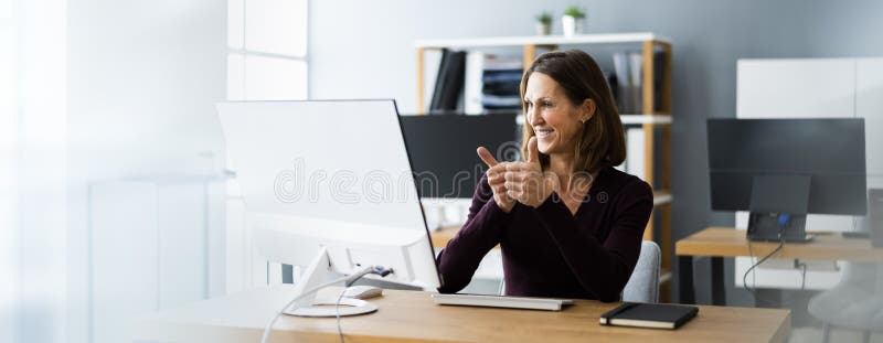 Virtual Remote Video Call with Staff Stock Photo - Image of headphone ...
