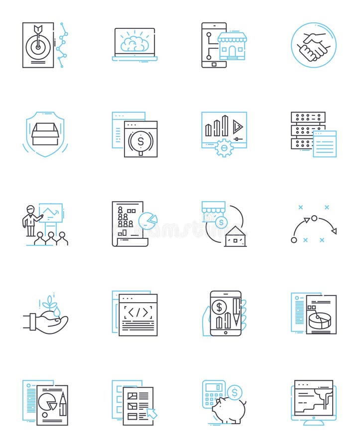 Virtual Reports Linear Icons Set. Interactive, Immersive, Accessible ...