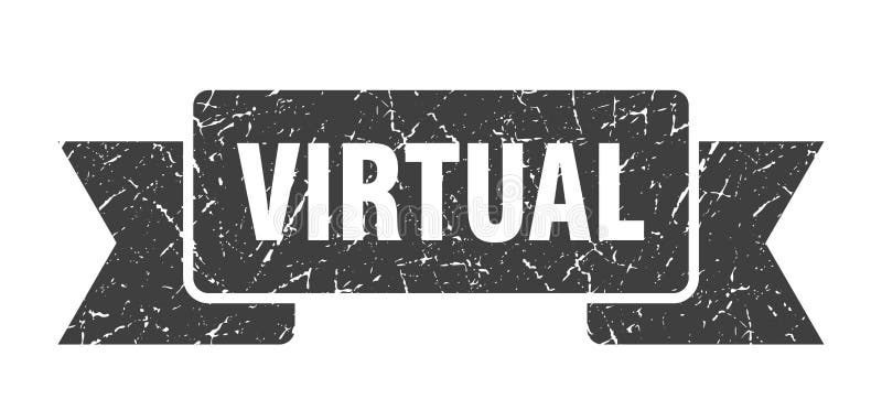 Virtual Ribbon. Virtual Grunge Band Sign Stock Vector - Illustration of ...