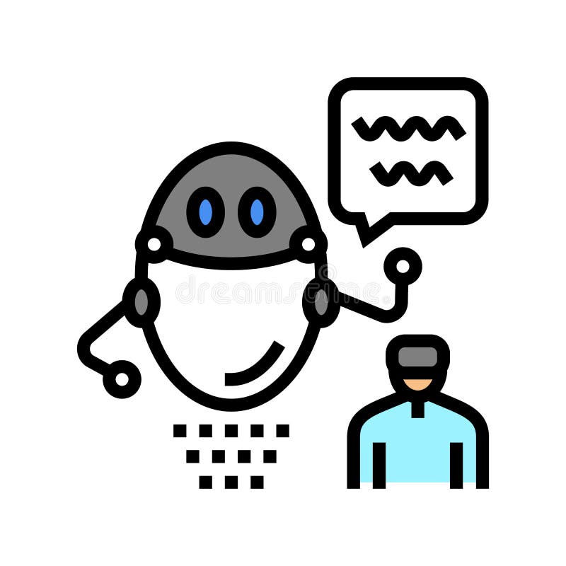 Virtual Robot Color Icon Vector Illustration Stock Vector ...