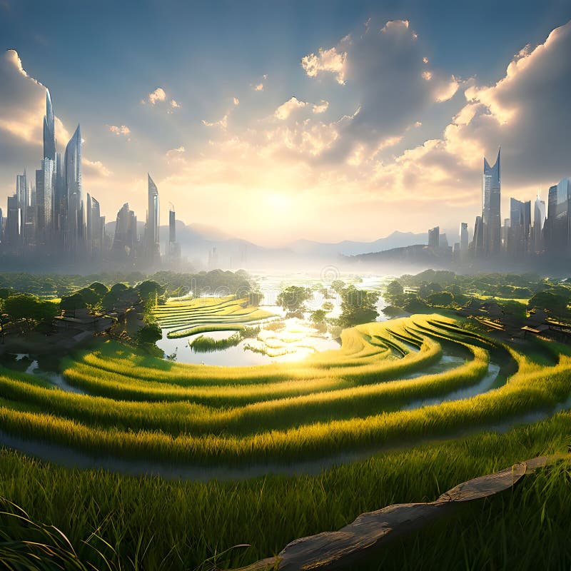 Virtual Endless Rice Fields Stock Illustrations – 4 Virtual Endless ...