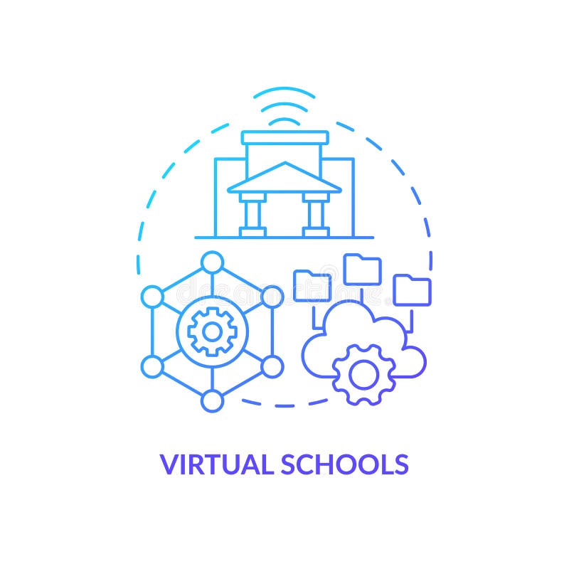 Virtual Schools Blue Gradient Concept Icon Stock Vector - Illustration ...