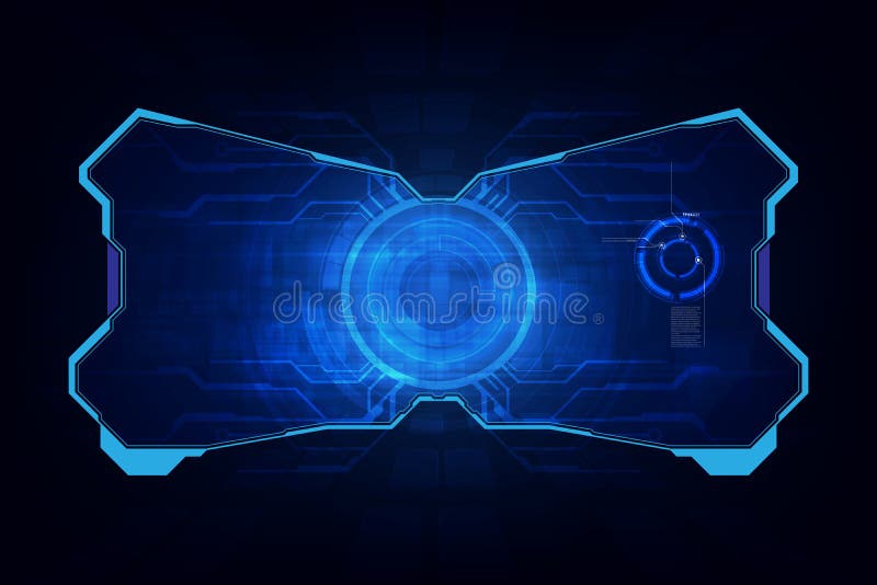 Virtual Sci Fi Digital Hud Screen Design Futuristic Tech Concept Stock ...
