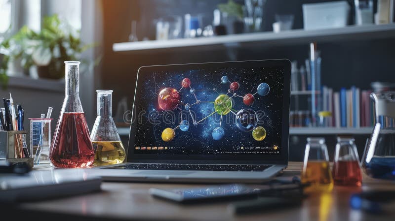 Virtual Science Experiment Simulation on Laptop Home Study Educational ...