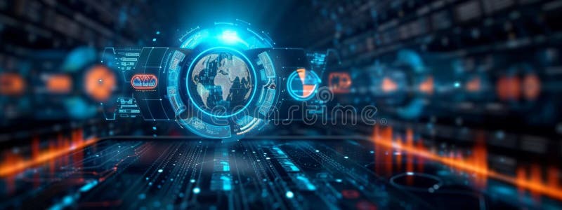 Virtual Screen Asset Management Concept on Futuristic Business ...