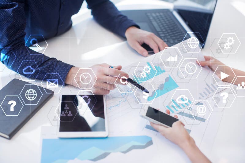 Virtual Screen Interface with Applications Icons. APPS. Strategy ...