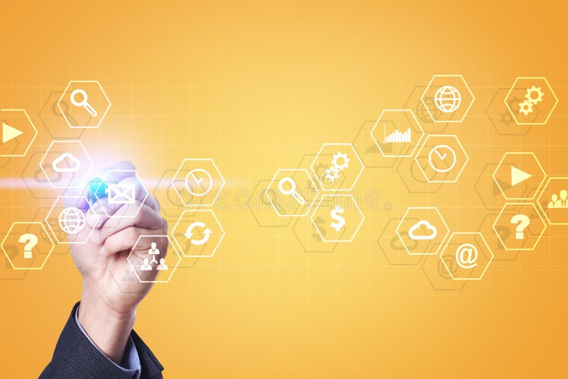 Virtual Screen Interface with Applications Icons. APPS. Strategy ...