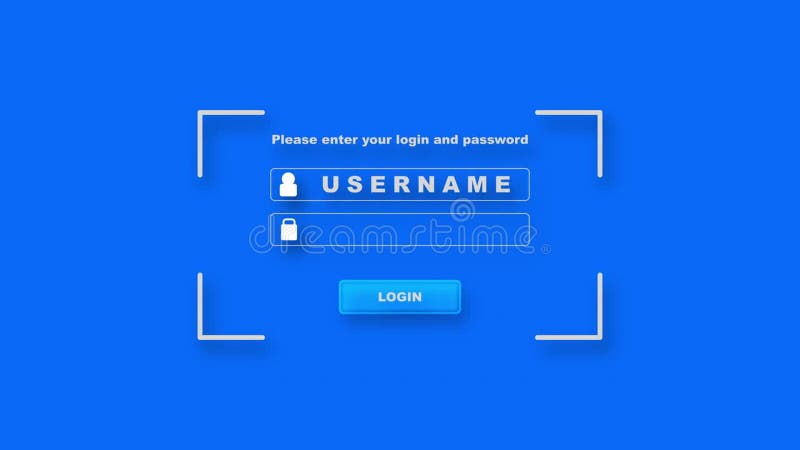 Two Virtual Screens Login Window with Username and Password. Stock ...