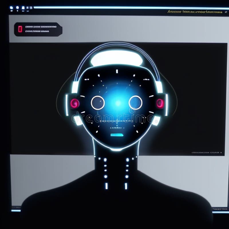 Virtual Screen Showing the Concept of AI Technology Stock Illustration ...