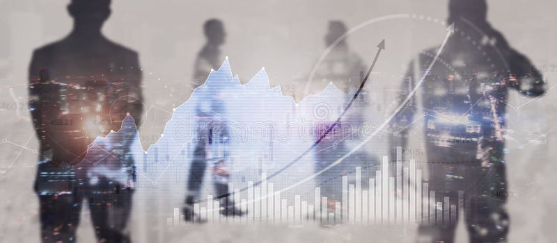 Virtual Screen with Stock Market Changes. Business Finance Graph Chart ...