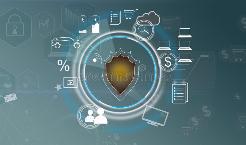 Virtual Security Icons. Cloud Technology Management Big Data Include ...
