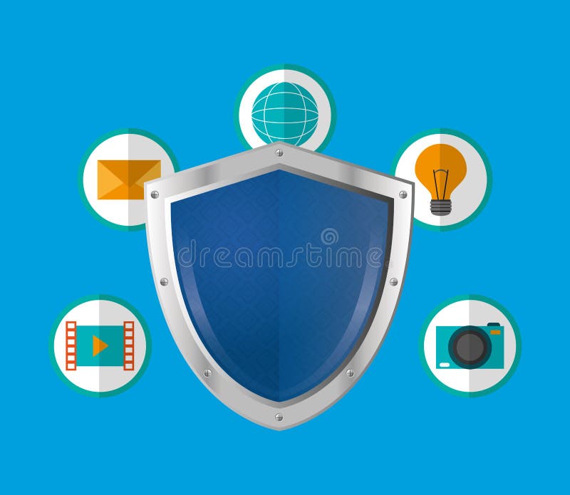 Virtual Security System Icons Image Stock Vector - Illustration of ...