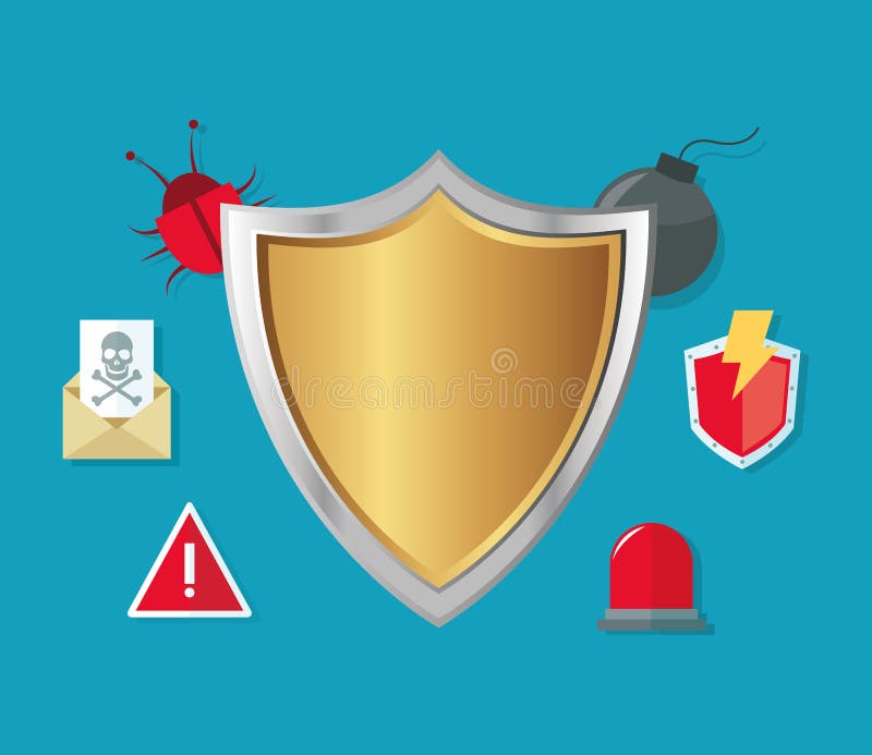 Virtual Security System Icons Image Stock Vector - Illustration of ...