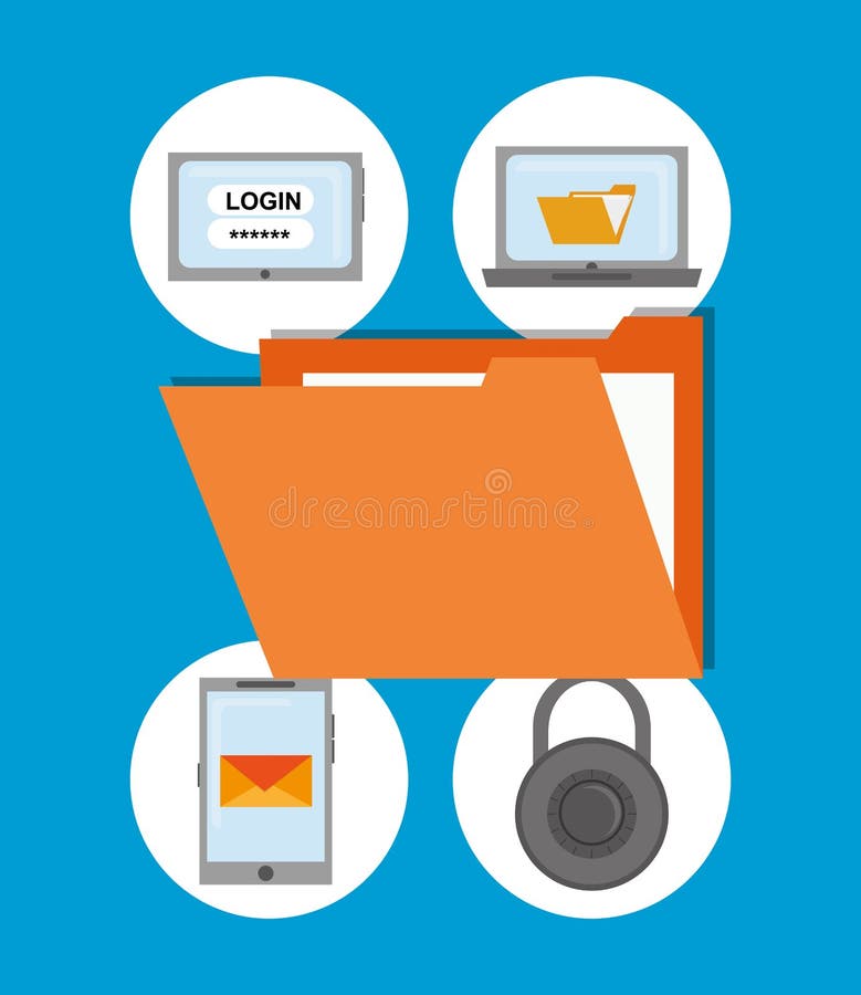 Virtual Security System Icons Image Stock Vector - Illustration of ...