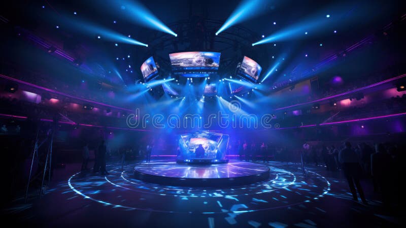 Virtual Set of Professional Broadcast Tv Studio Studio. News Room ...