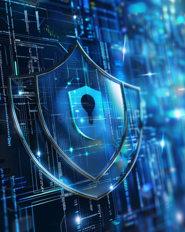 Virtual Shield Safeguarding Against Digital Data Breaches Stock ...