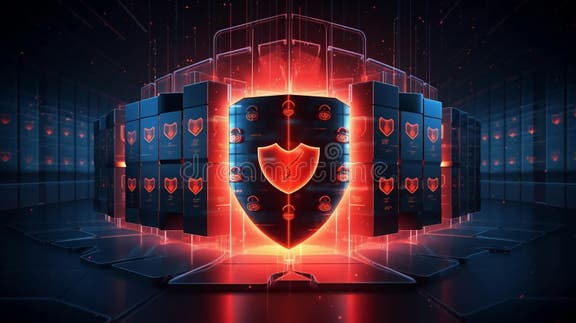 Virtual Shield Surrounding a Network Server, Generative AI Stock ...