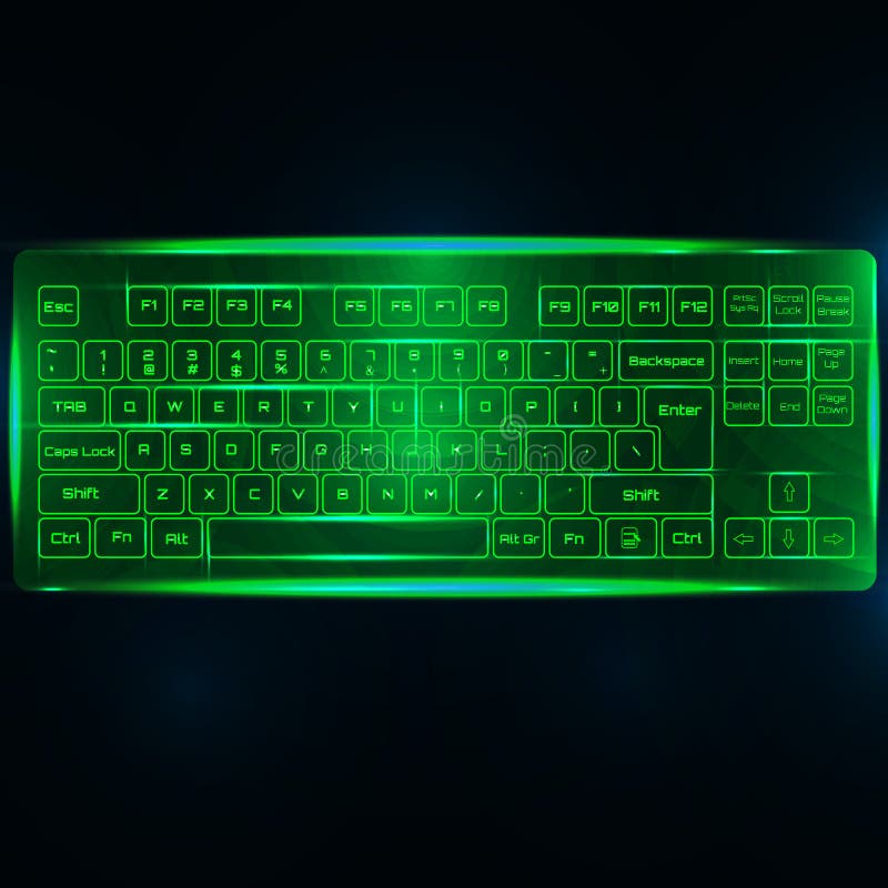 Holographic Illuminated Keyboards Stock Image - Image of background ...