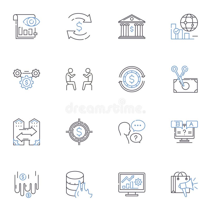 Virtual Shops Line Icons Collection. Digital, Online, E-commerce ...