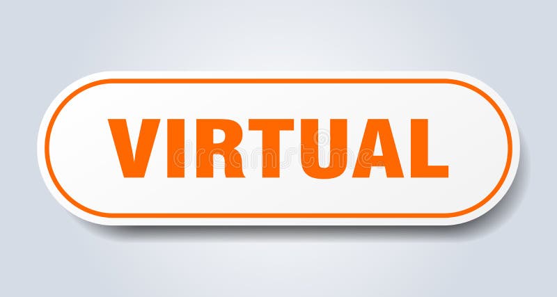 Virtual Button. Rounded Sign on White Background Stock Vector ...