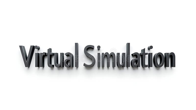 Virtual Simulation with Creative Text Design on a Plain Backdrop Stock ...