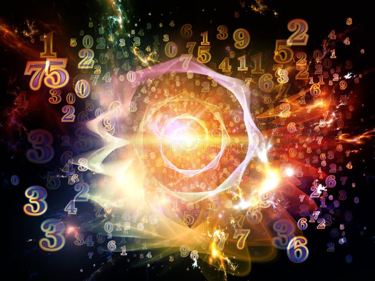 Virtual Source of Numbers stock illustration. Illustration of number ...