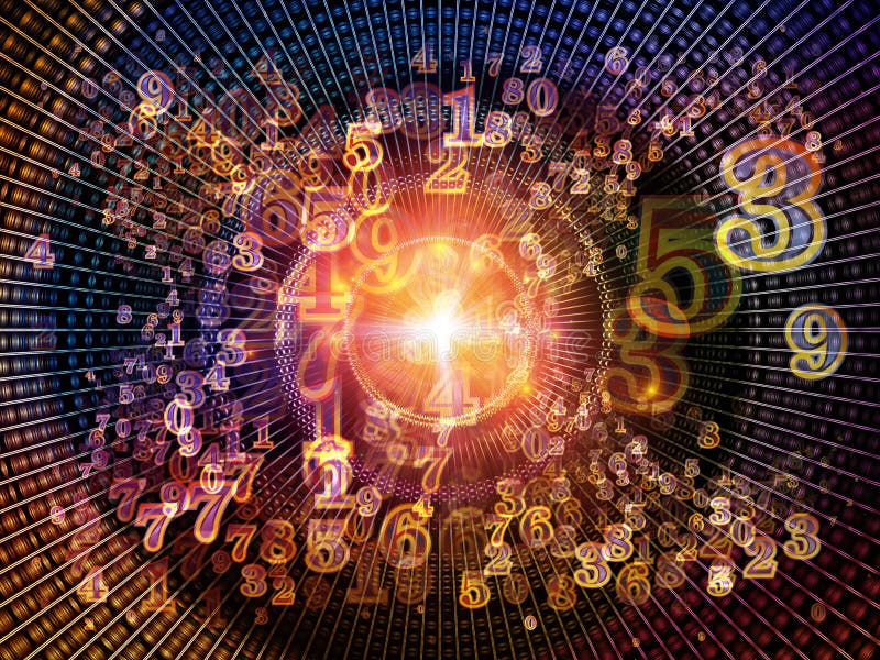 Virtual Source of Numbers stock illustration. Illustration of abstract ...