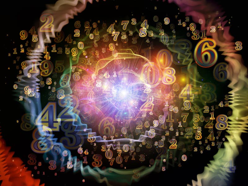 Virtual Source of Numbers stock illustration. Illustration of education ...