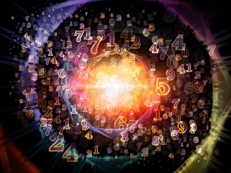 Virtual Source of Numbers stock illustration. Illustration of education ...