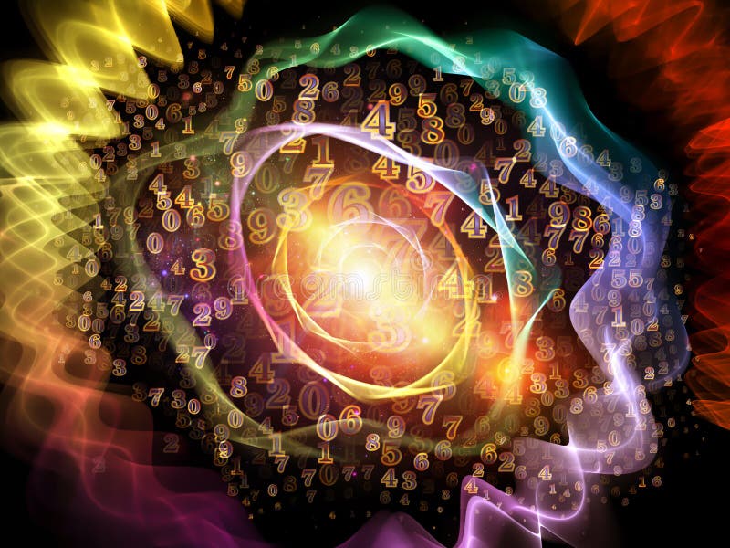 Virtual Source of Numbers stock illustration. Illustration of bright ...