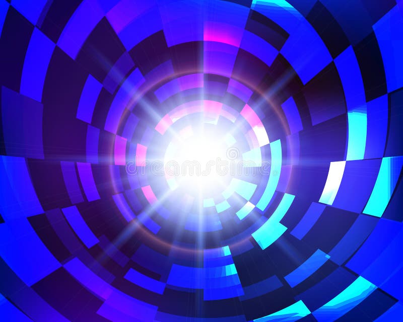 Virtual Space Abstract Blue Circle Technology Background. Technologe ...