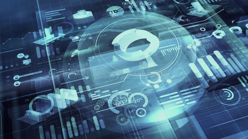 Animated Data Visualization Interwoven with Mobile Technology. Stock ...