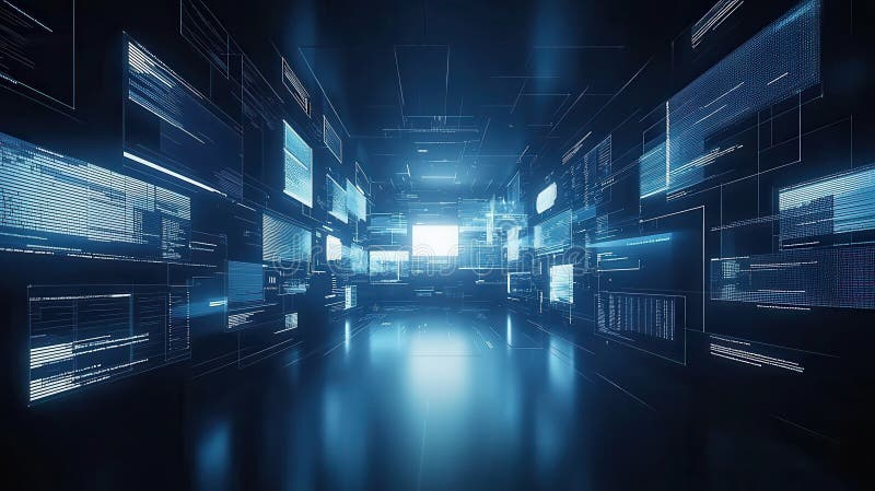 Virtual Space Design Future Digital Data Visualization Technology Impact Stock Photos - Free ...