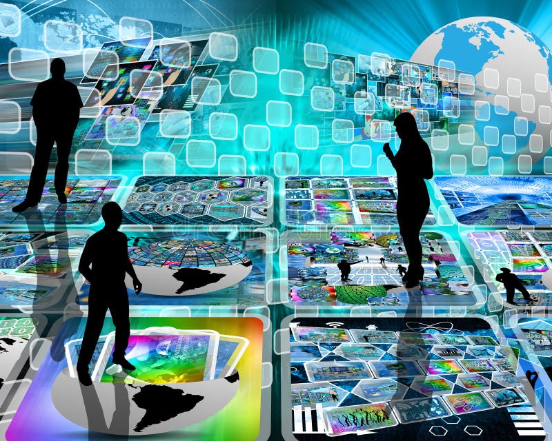 The Virtual Space of the Internet Stock Illustration - Illustration of ...