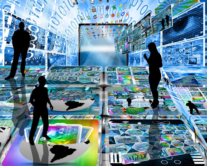 The Virtual Space of the Internet Stock Illustration - Illustration of ...