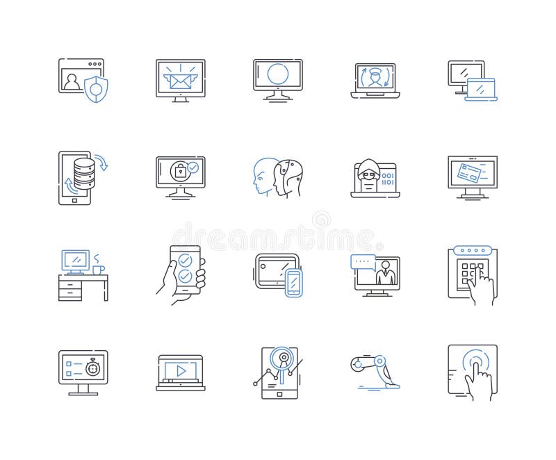 Virtual Space Line Icons Collection. Immersive, Virtuality, Augmented ...