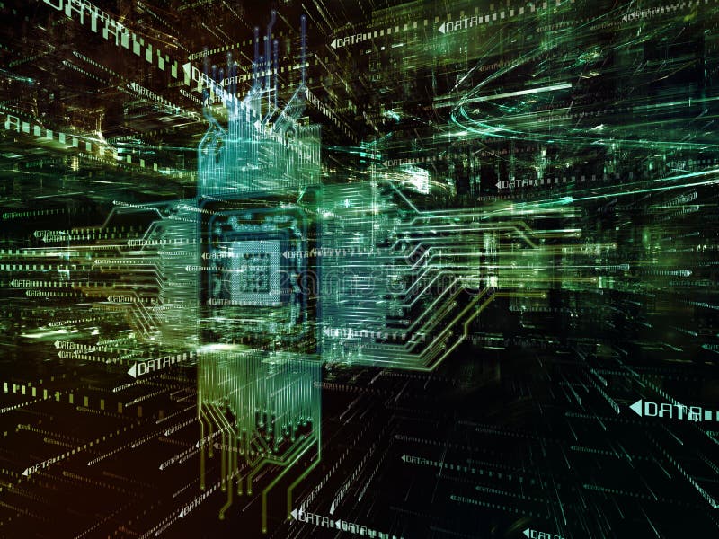 Virtual Digital Processing stock illustration. Illustration of process ...