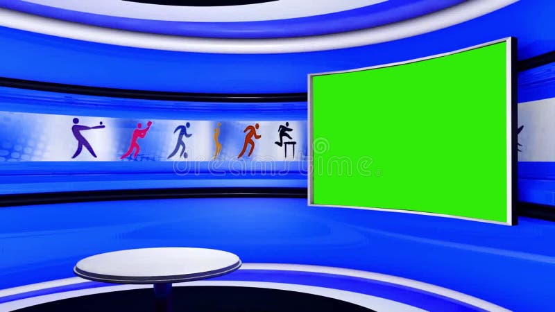 Virtual Sports Studio Set Background Stock Video - Video of cricket ...