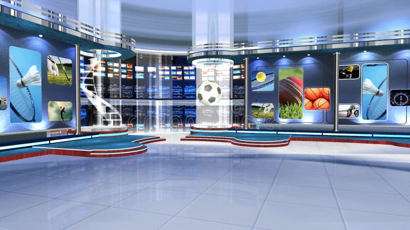 Virtual Sports Studio Set Background Stock Footage - Video of floor ...