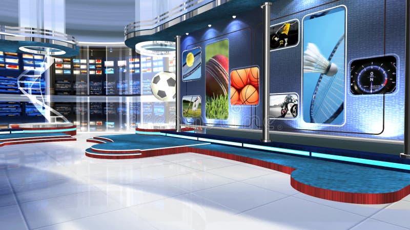 Virtual Sports Studio Set Background Stock Video - Video of motion ...