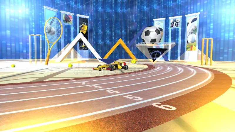 Virtual Sports Studio Set Background Stock Video - Video of motion ...