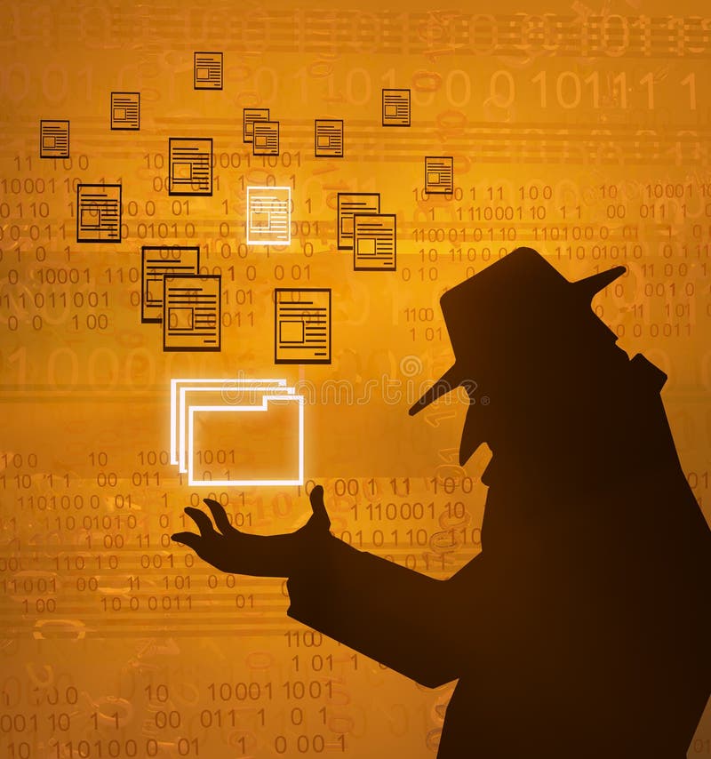 Virtual Spy File Folder stock illustration. Illustration of cyberspace ...
