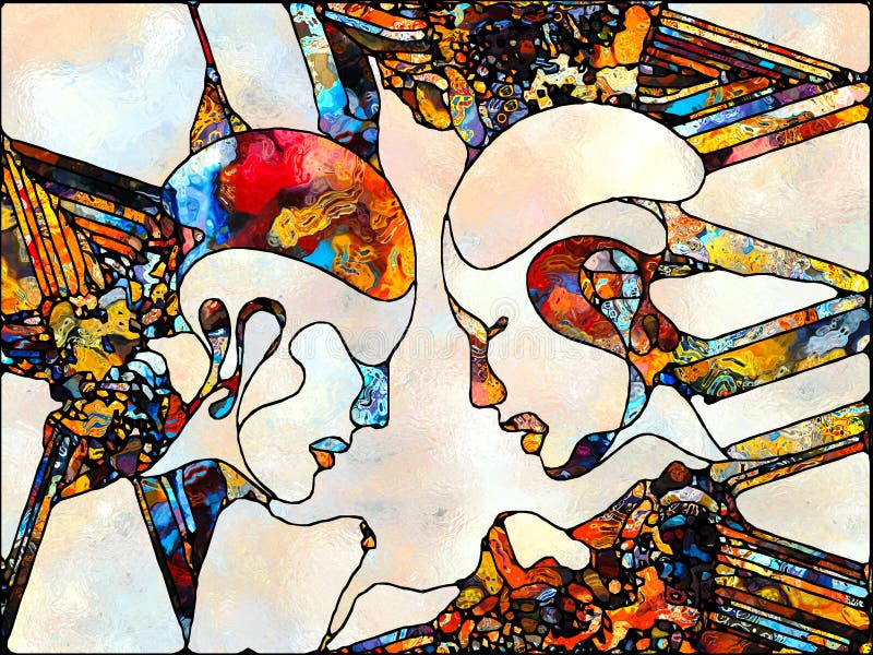 Virtual Stained Glass stock illustration. Illustration of bright ...