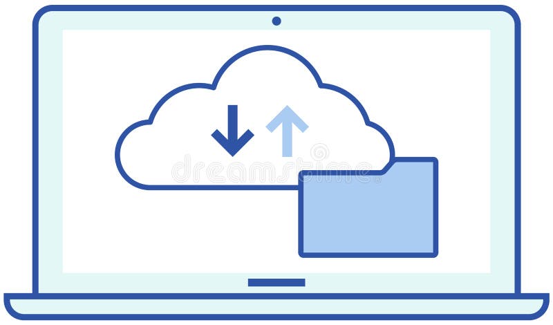 Virtual Storage Icon on Laptop Screen. Service for Saving Personal Data ... Virtual Storage Icon on Laptop Screen. Service for Saving Personal Data ...