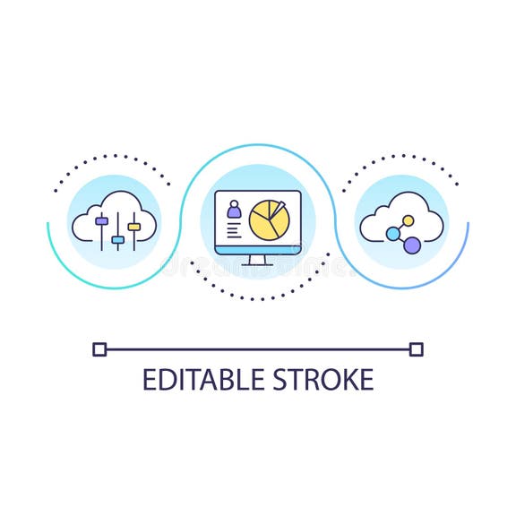 Virtual Storage for Personal Data Loop Concept Icon Stock Vector ...