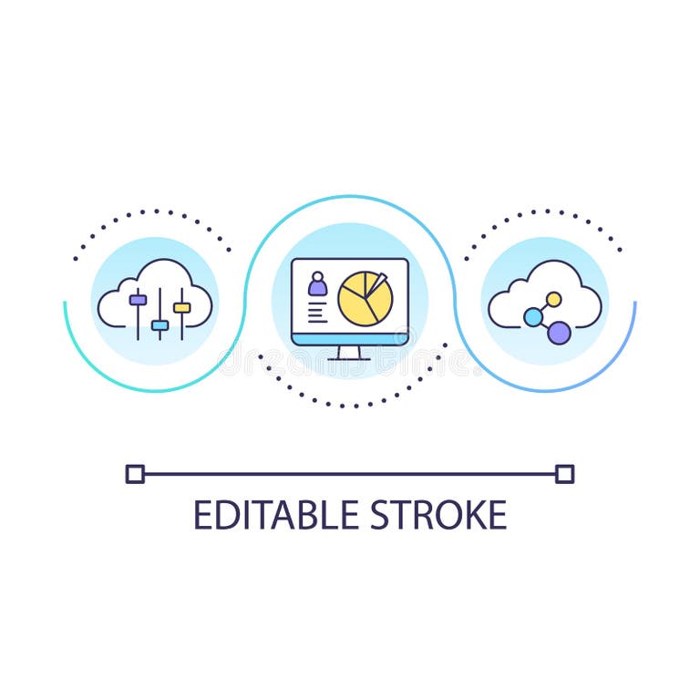Virtual Storage for Personal Data Loop Concept Icon Stock Vector ...