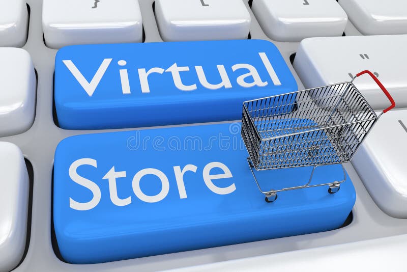 Virtual Store concept stock illustration. Illustration of mobile - 85317736