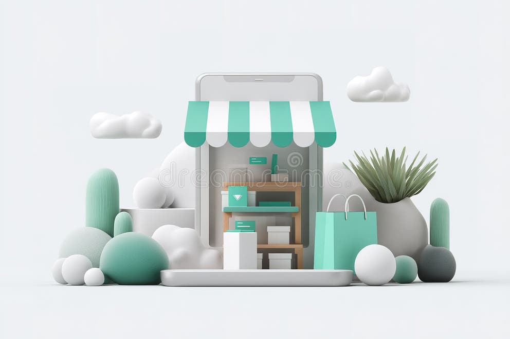 Virtual Storefront Design Showcasing Modern Retail Elements and ...