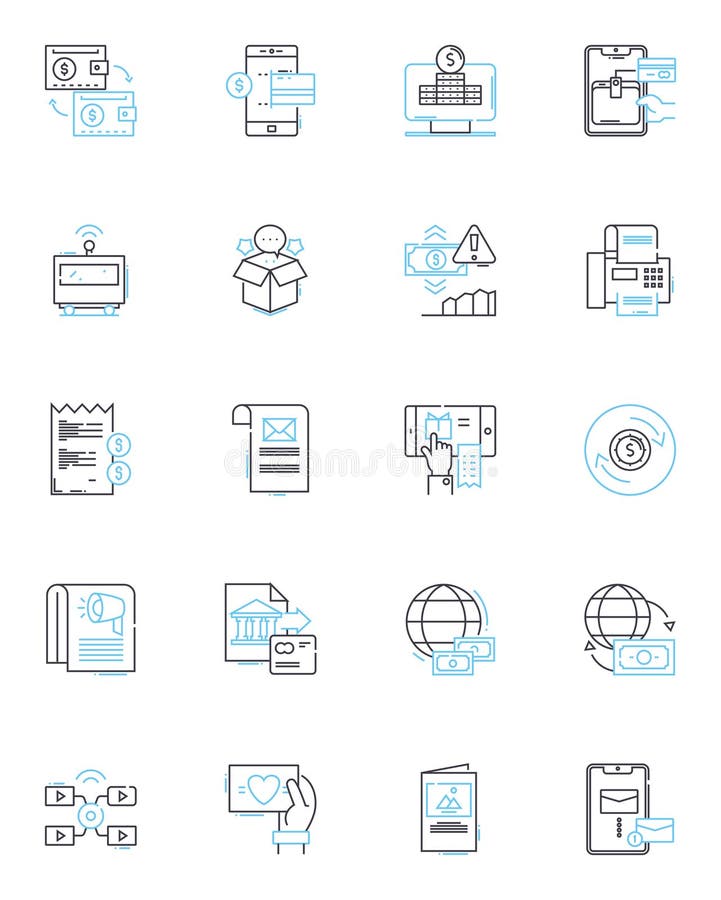 Virtual Storefront Linear Icons Set. Digital, Online, E-commerce ...