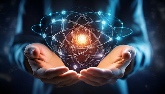 Virtual Structure of the Atom Stock Illustration - Illustration of ...